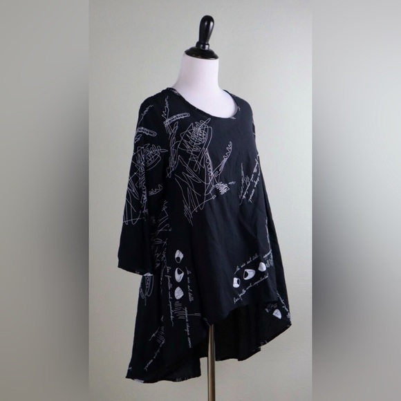 Comfy USA | Tops | Sun Kim Comfy Usa Reece Xl Tunic Top Abstract Artsy ...